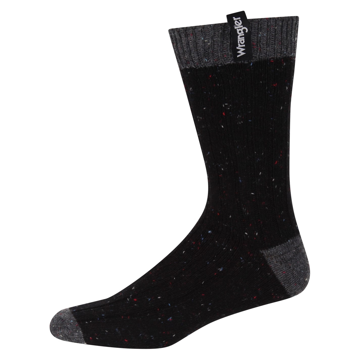Wrangler | Logo Tag Boot Socks 2-Pack Mens | Blk/Grey Nepp | FRASERS