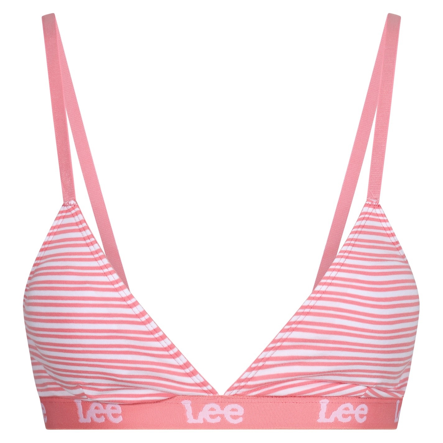 Lee | Striped Logo Bralette | Strawbrry/White | FRASERS