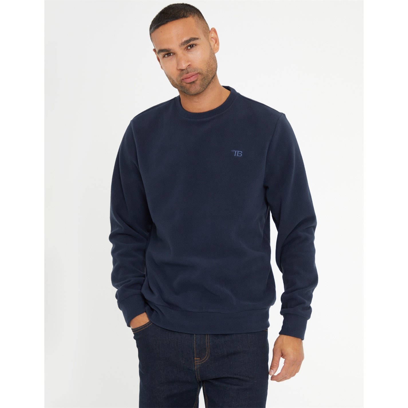Threadbare | Fleece Crew Sweater Mens | Navy | FRASERS