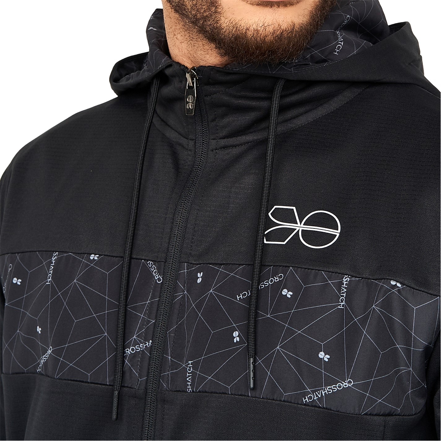 Crosshatch | Pyramid Zip Through Hoodie Mens | Zip Hoodies | FRASERS