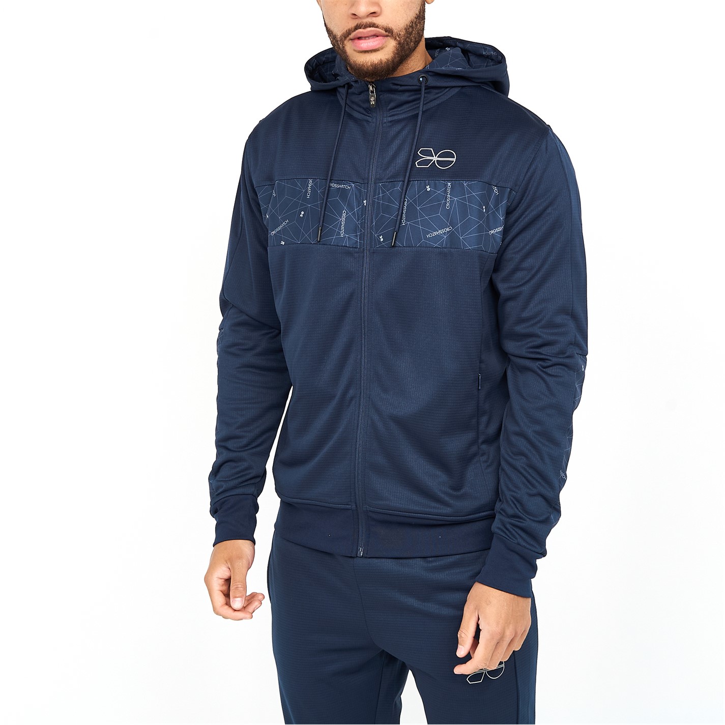 Crosshatch | Pyramid Zip Through Hoodie Mens | Zip Hoodies | FRASERS