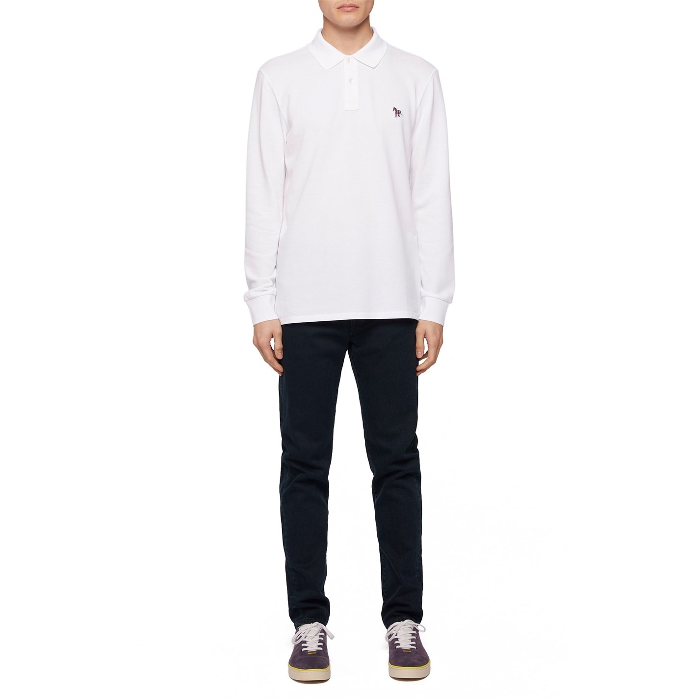 PS Paul Smith | Men's Long Sleeve Zebra Polo Shirt | Long Sleeve Polos ...