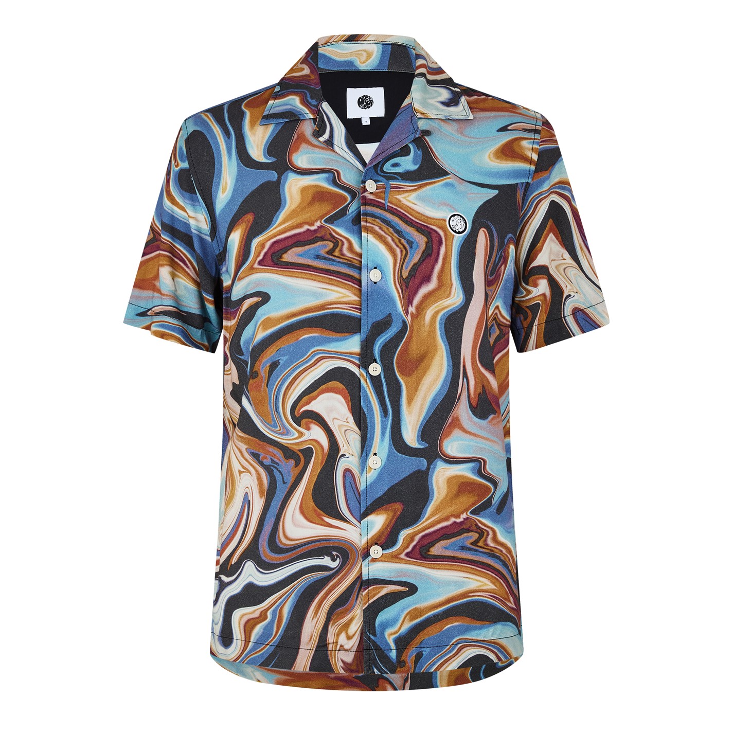 Pretty Green | PG Sundown SS Shirt Sn44 | Blue | FRASERS
