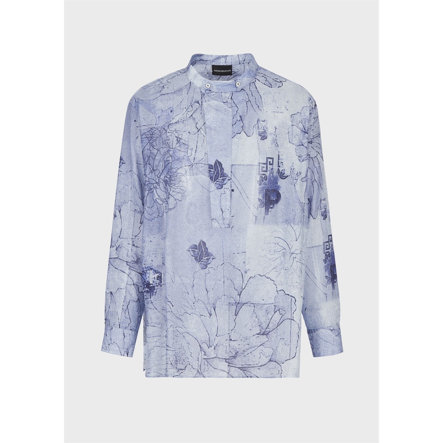 EMPORIO ARMANI | Floral Print Shirt | Periwinkle | FRASERS