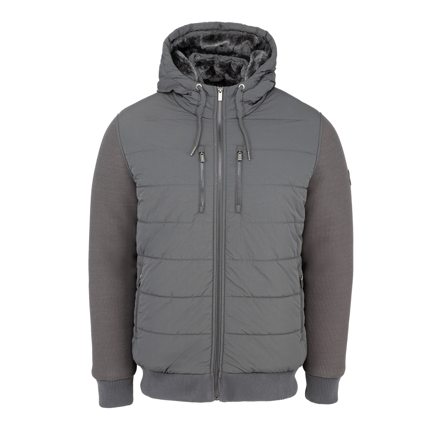 Firetrap | Sartorial Padded Quilted Long Sleeve Hybrid Jacket | Hybrid ...