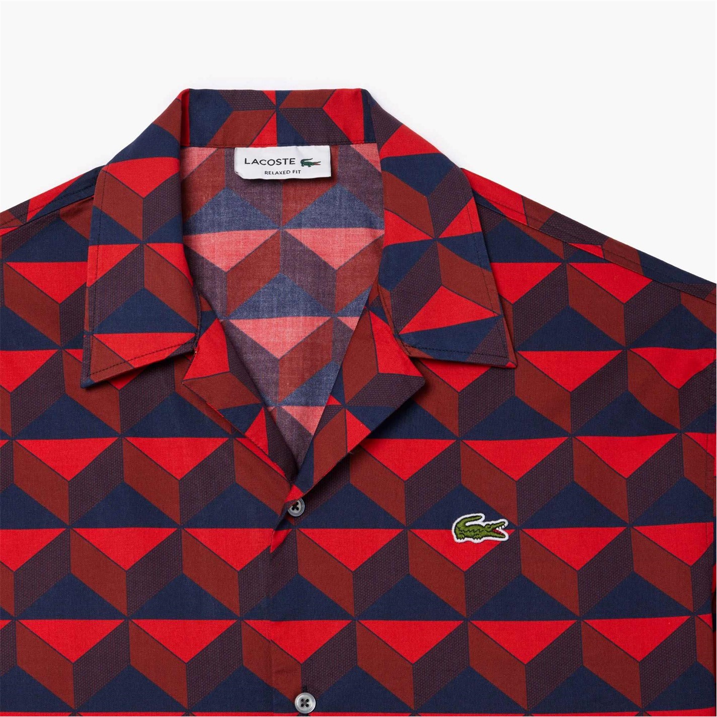 Lacoste | Short Sleeved Monogram Print Shirt | Patterned Shirt - Short ...