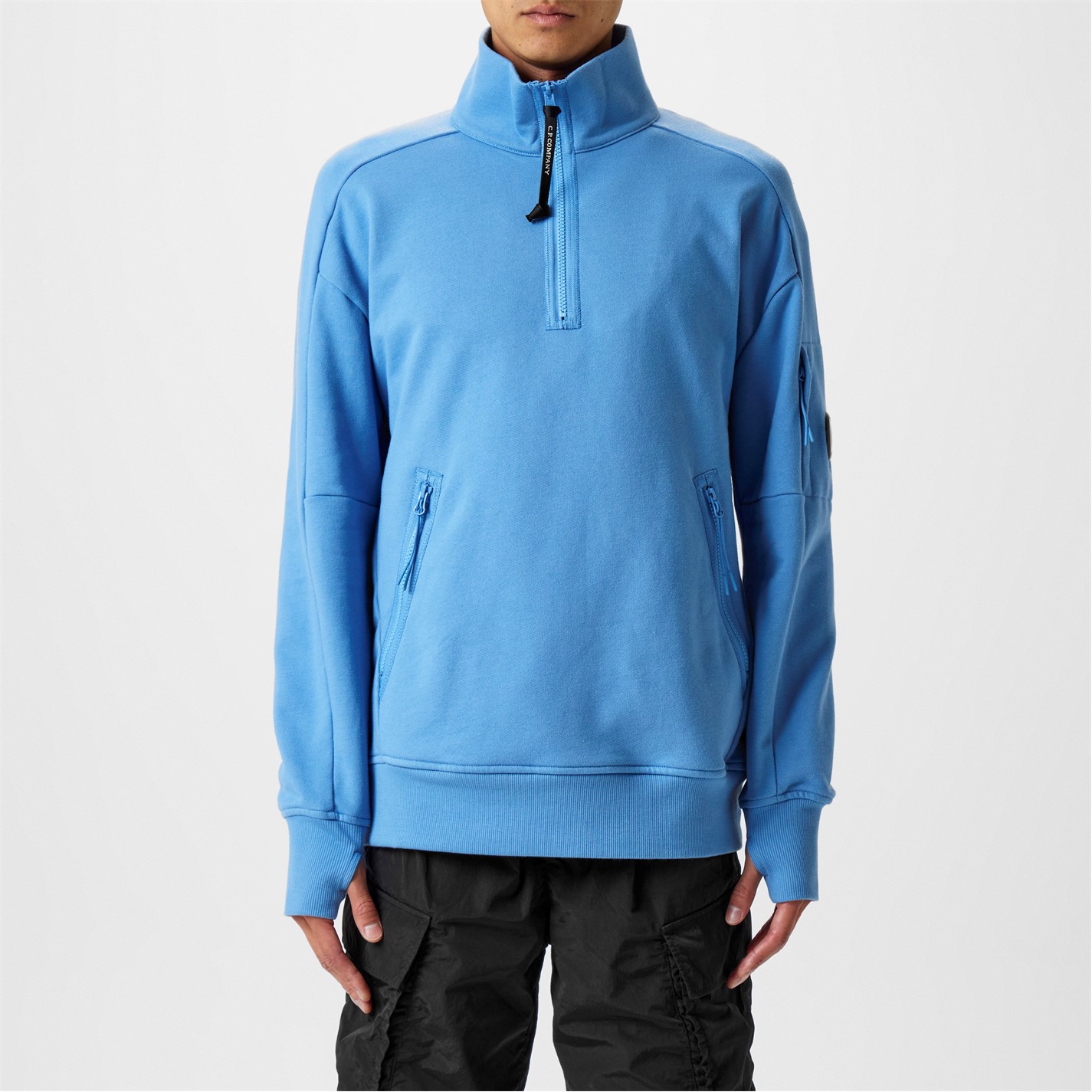 CP COMPANY | Cp Company Quarter Zip With Lens | 1/4 Zip Fleece Tops ...