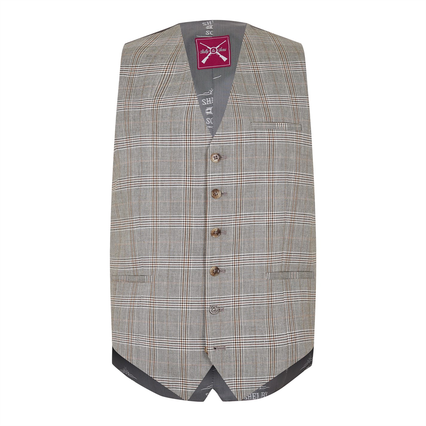 Shelby and Sons | Jessop Slim Fit Light Green Check Waiscoat | Light ...