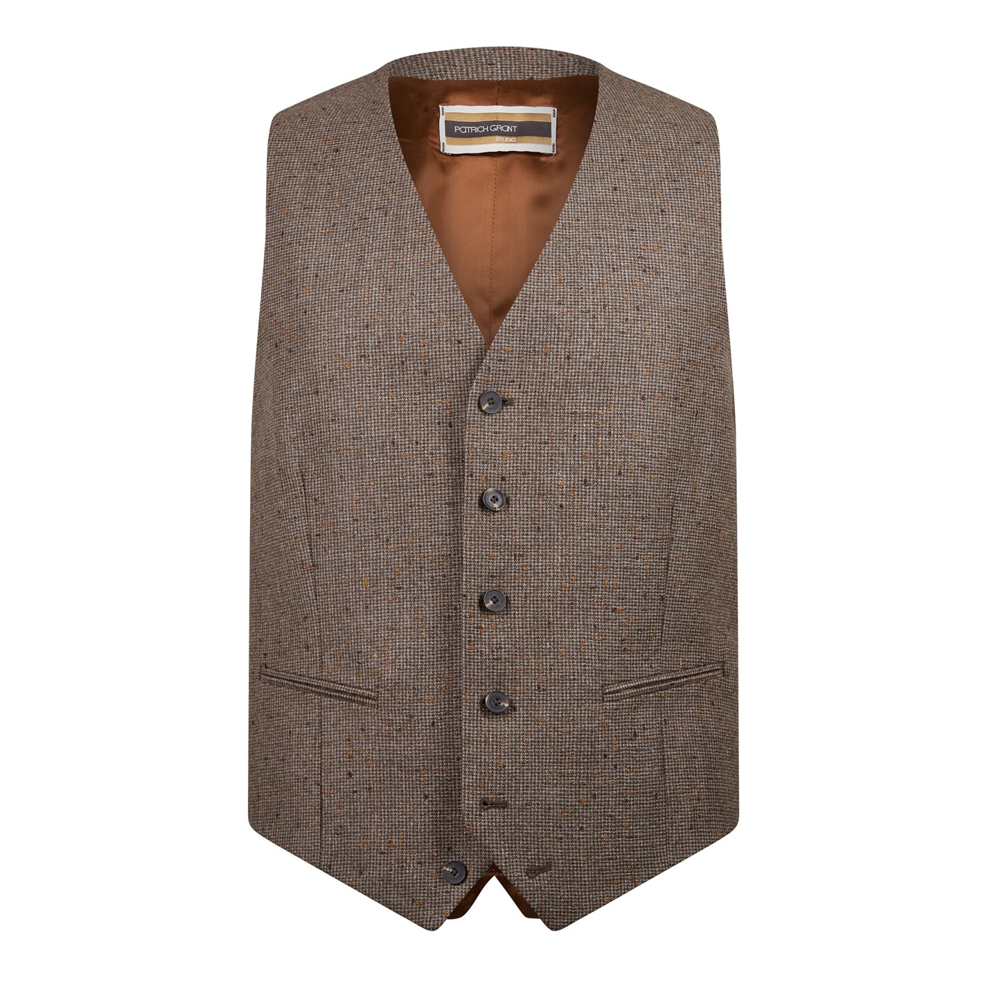 Patrick Grant Studio | Nutter Tailored Fit Donegal Waistcoat | Brown ...