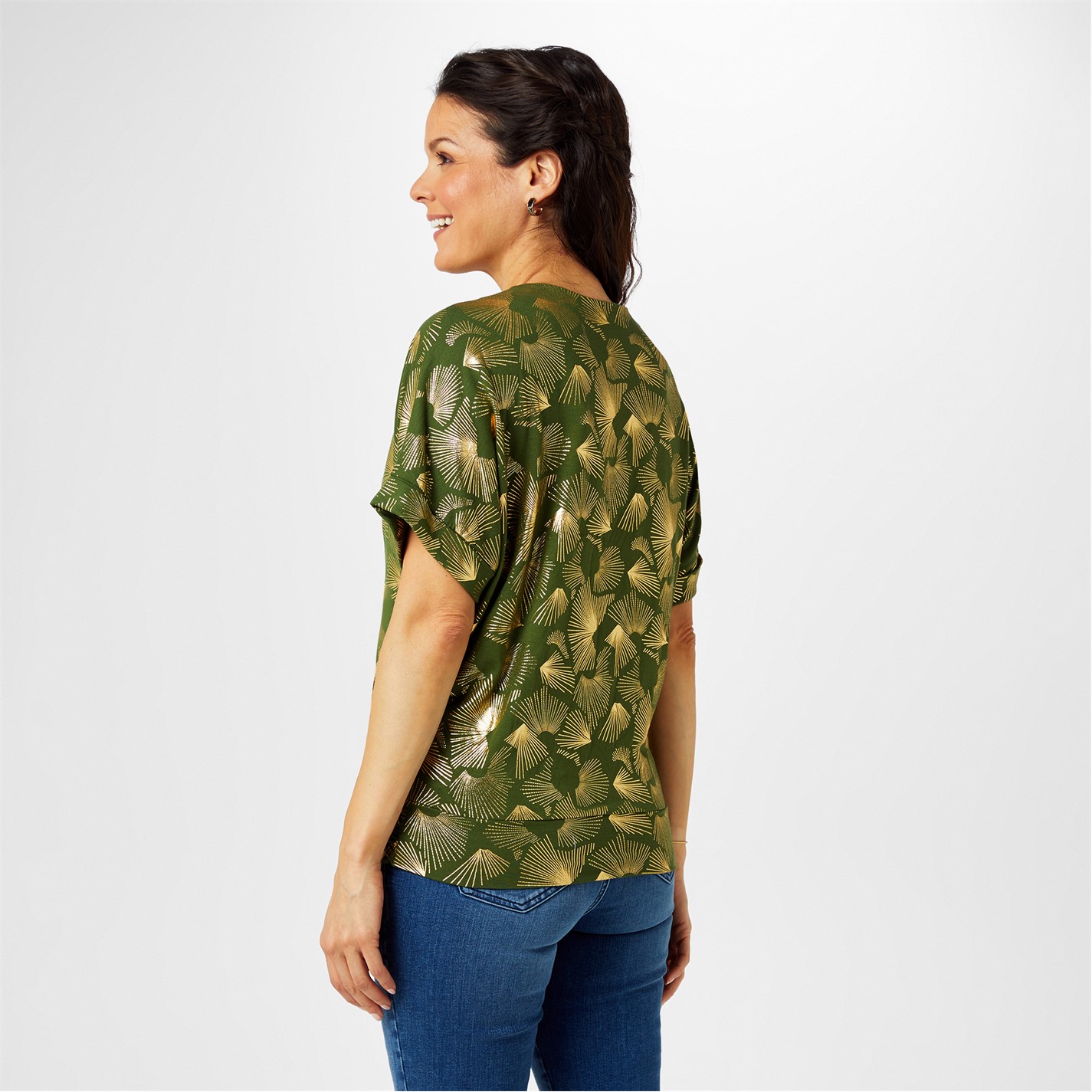 Biba | Biba Twist Jersey Top | Khaki Foil | FRASERS