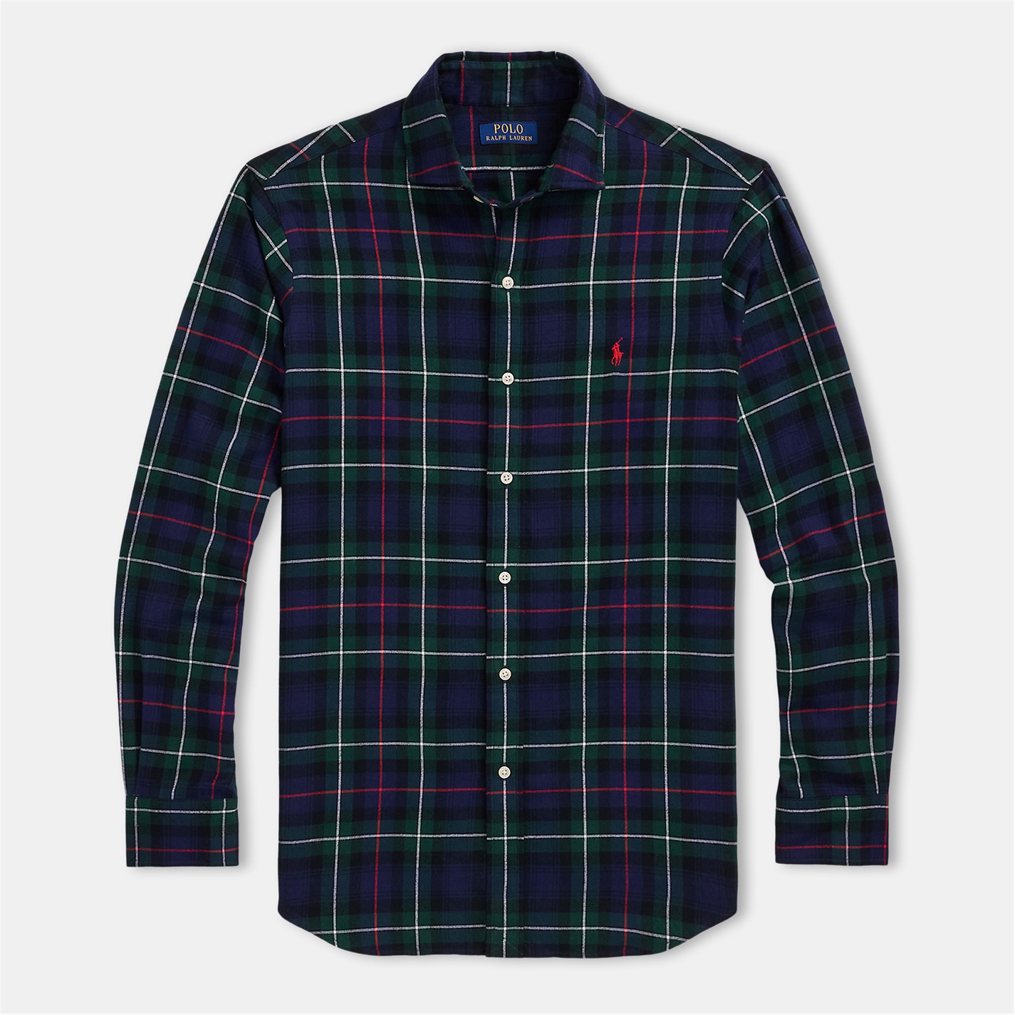 Polo Ralph Lauren | Twill Checked Long Sleeve Shirt | Evergreen/Red ...