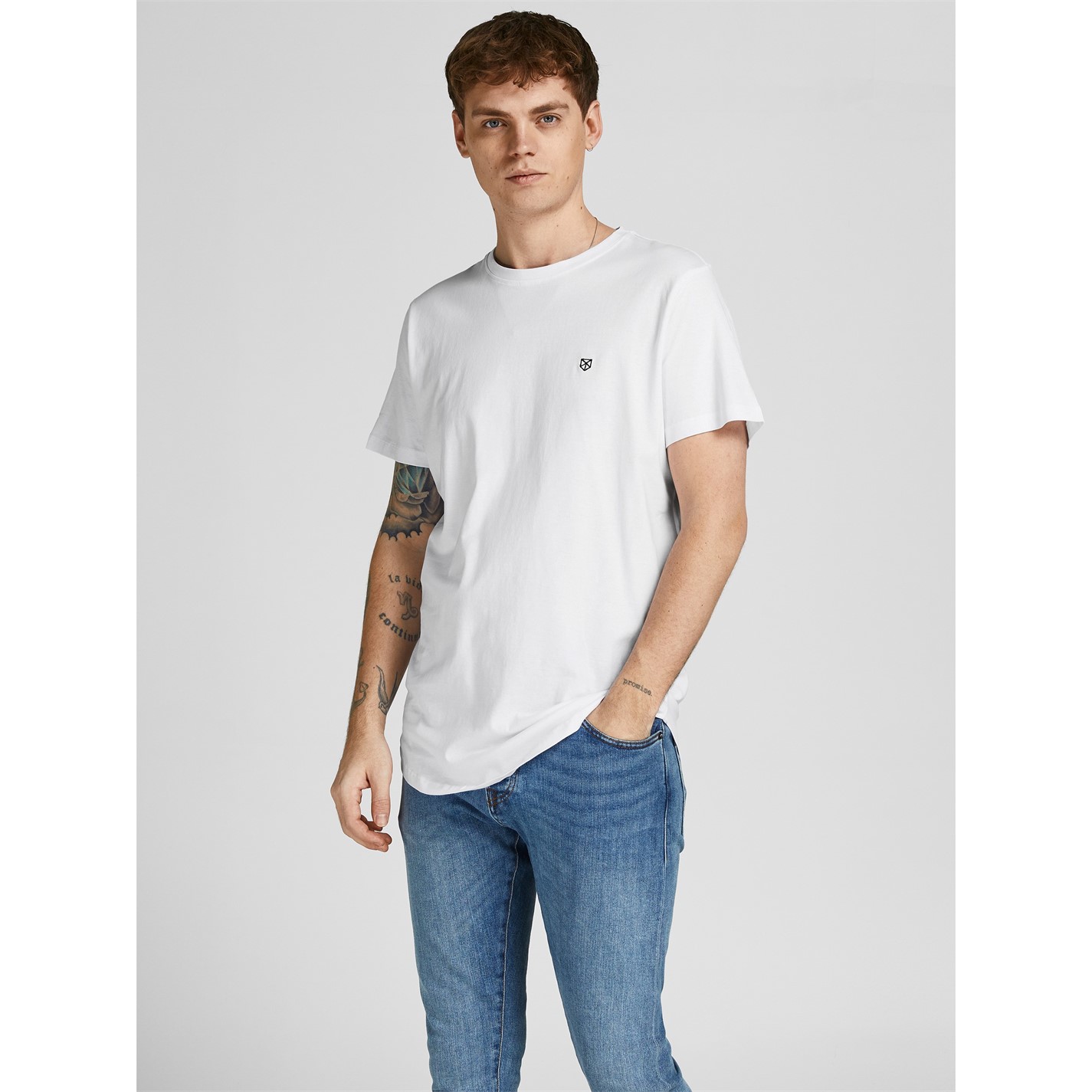 Jack and Jones | 5 Pack Brody Short Sleeve T-Shirt Mens | White/Green ...