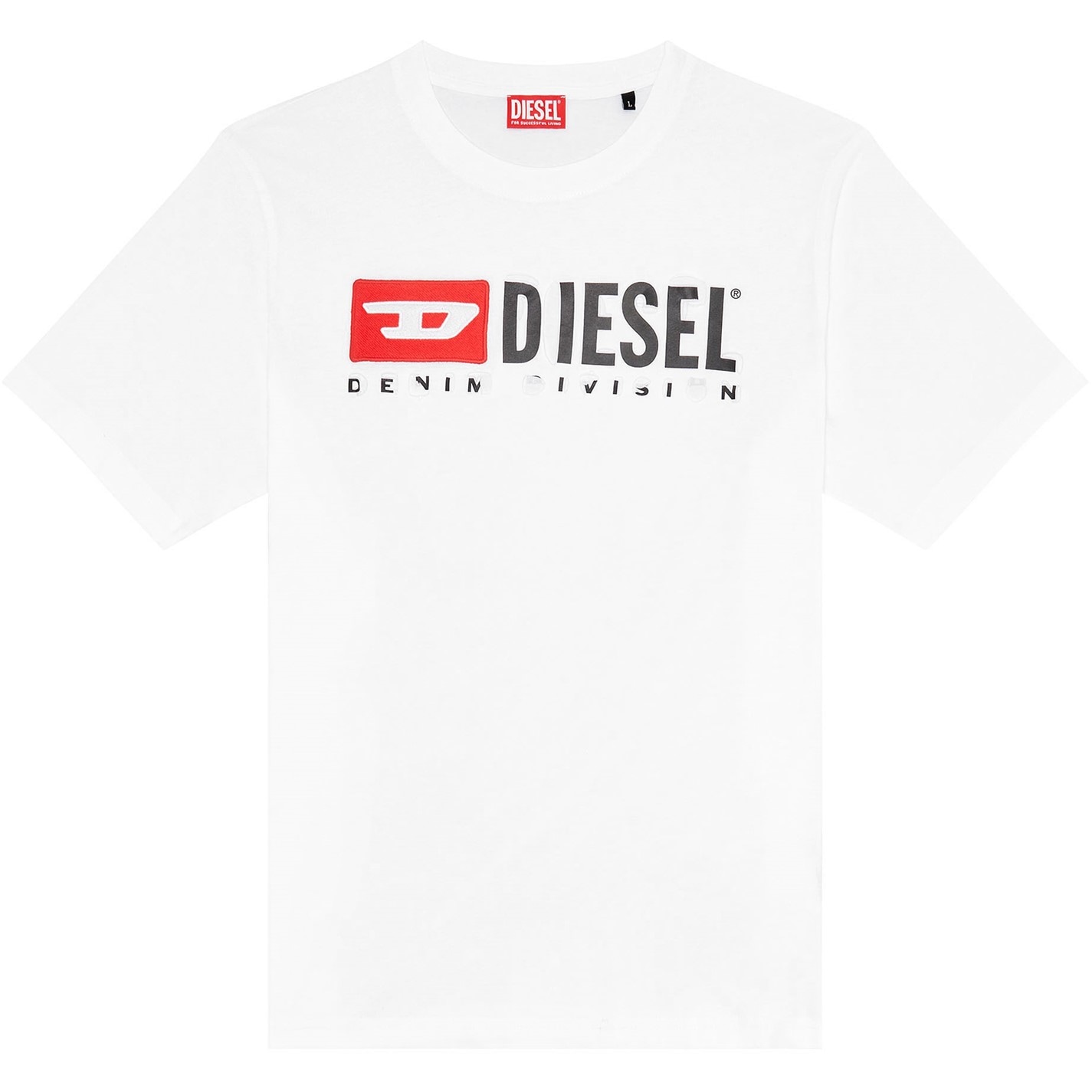 DIESEL | Distressed Logo T Shirt | White 100 | FRASERS
