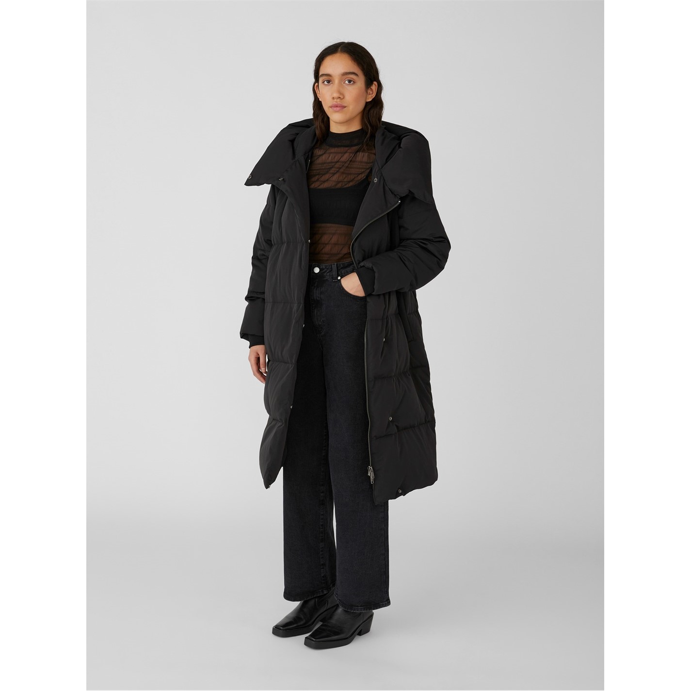 Object | Louise Long Puffer Jacket | Black | FRASERS