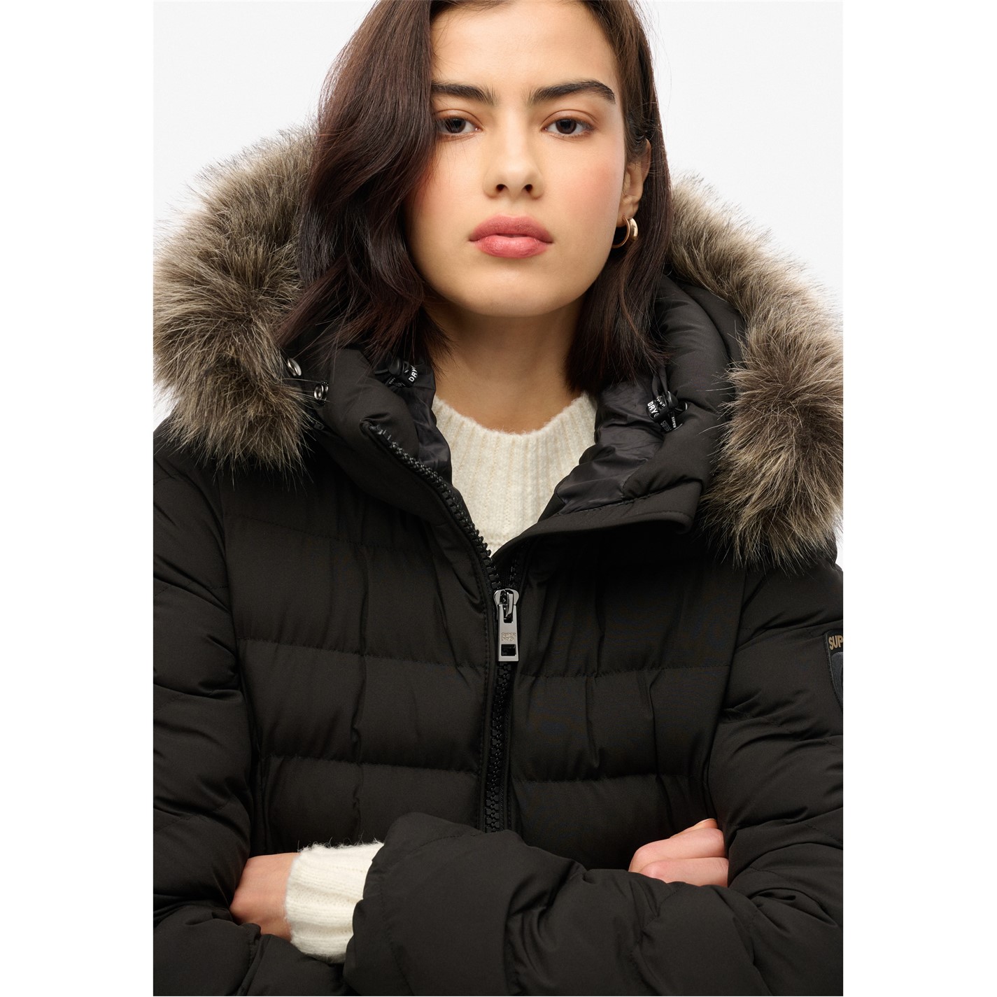 Superdry | Fuji Long Puffer Jacket | Black | FRASERS