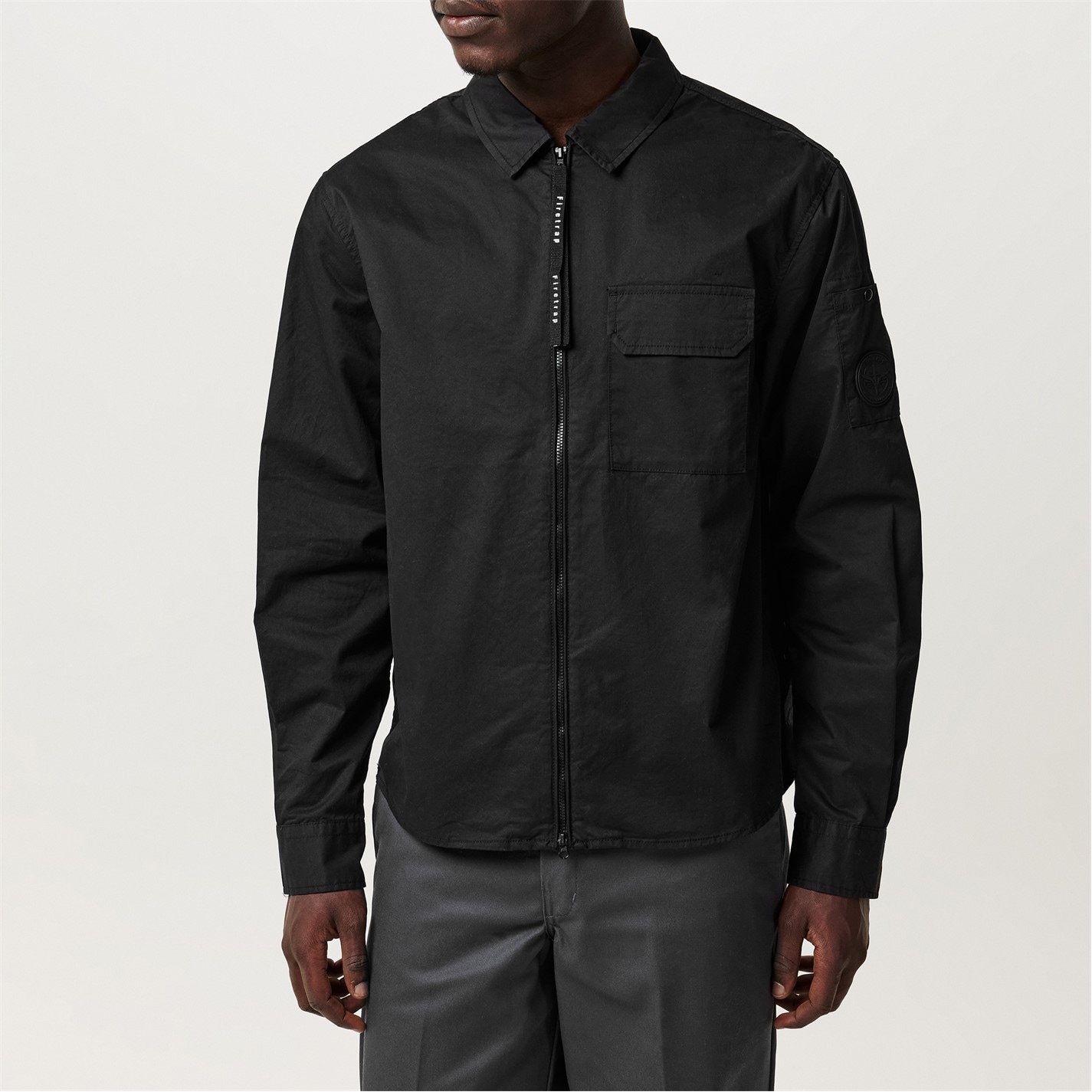 Firetrap | Firetrap Essential Zip Overshirt | Black | FRASERS