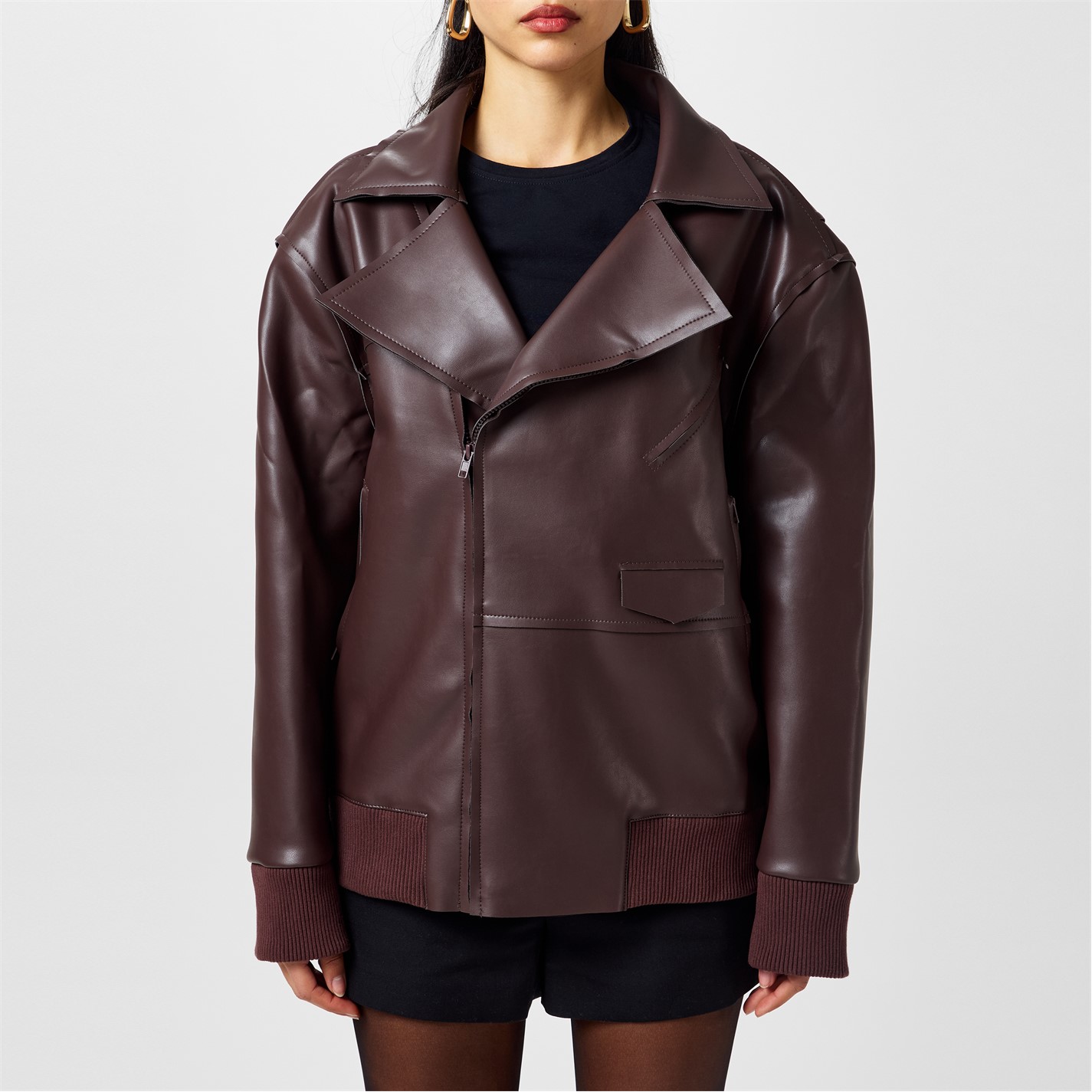 NORMA KAMALI | Oversized Moto Jacket | Leather Jackets | FRASERS