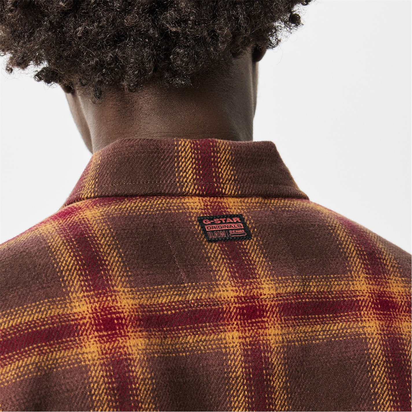 G Star | Check Zip Regular Overshirt | Choc Blur | FRASERS