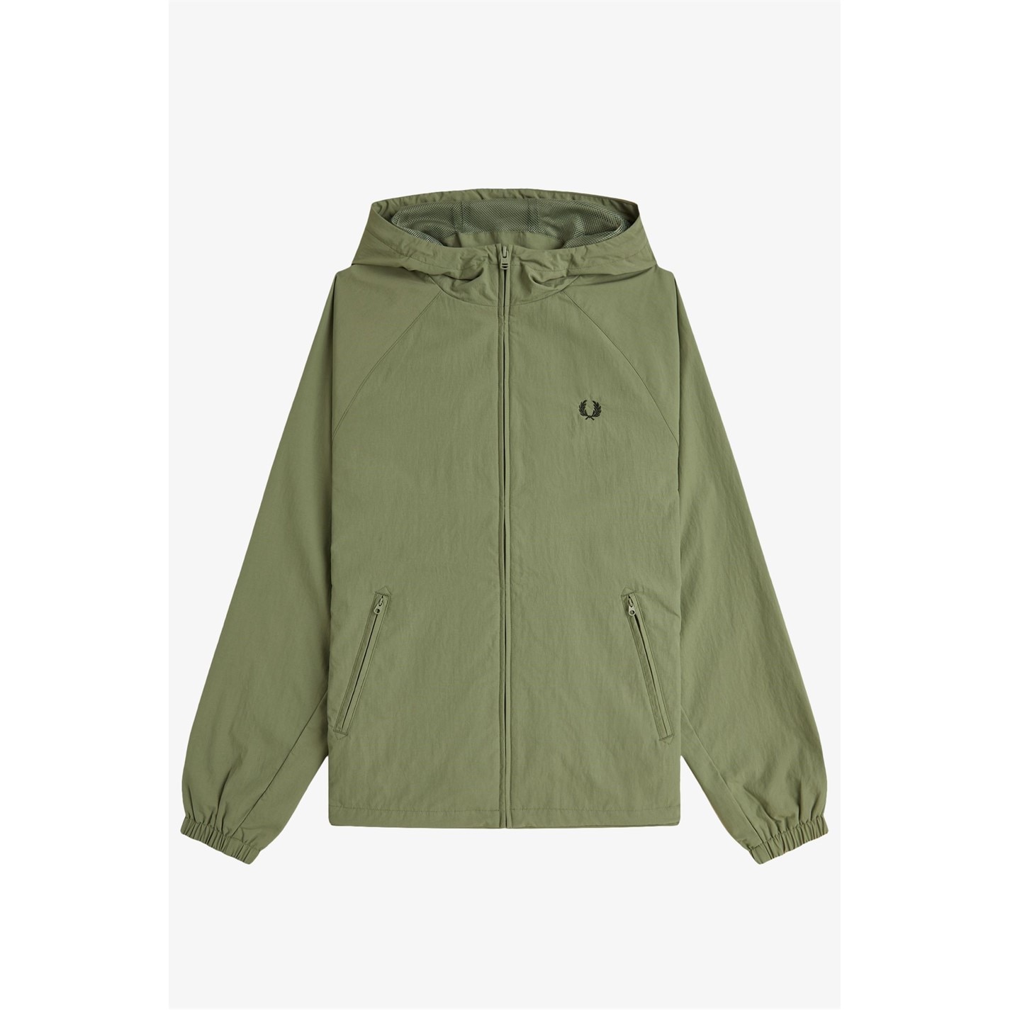Fred Perry | Taslan Hooded Shell Jacket | Olive Mint X88 | FRASERS