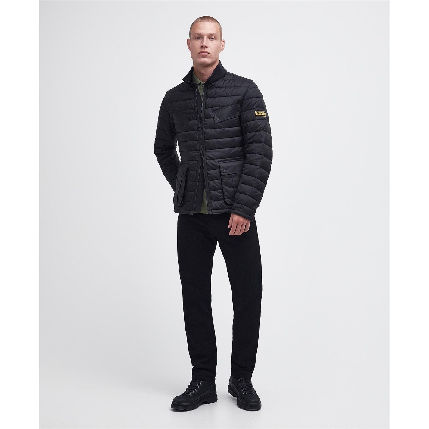 Barbour International | Re-Ariel Quilted Jacket | Black | FRASERS