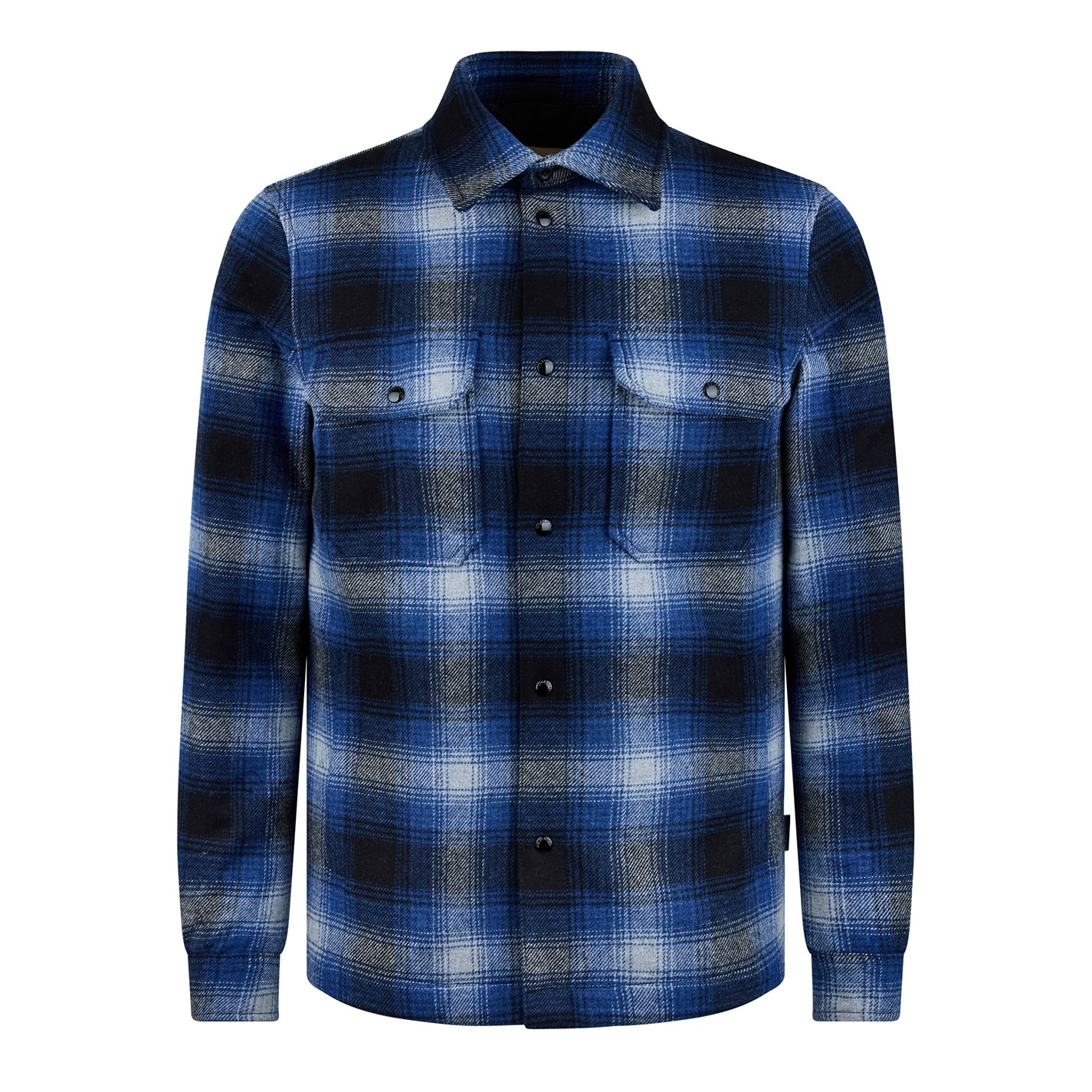 WOOLRICH | Alaskan Wool Check Overshirt | Medvl Blue 3914 | FRASERS
