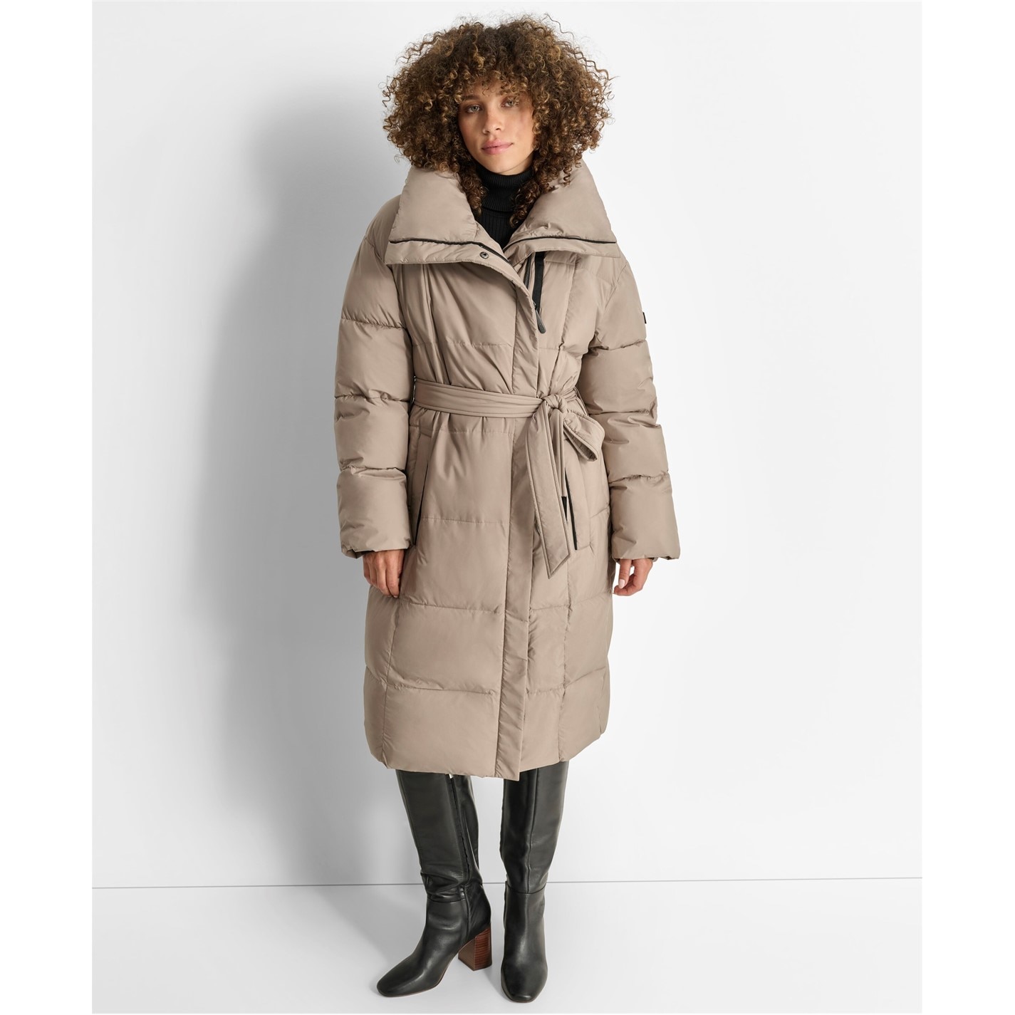 DKNY | Belted Puffer Jacket | Long Puffer Jackets | FRASERS