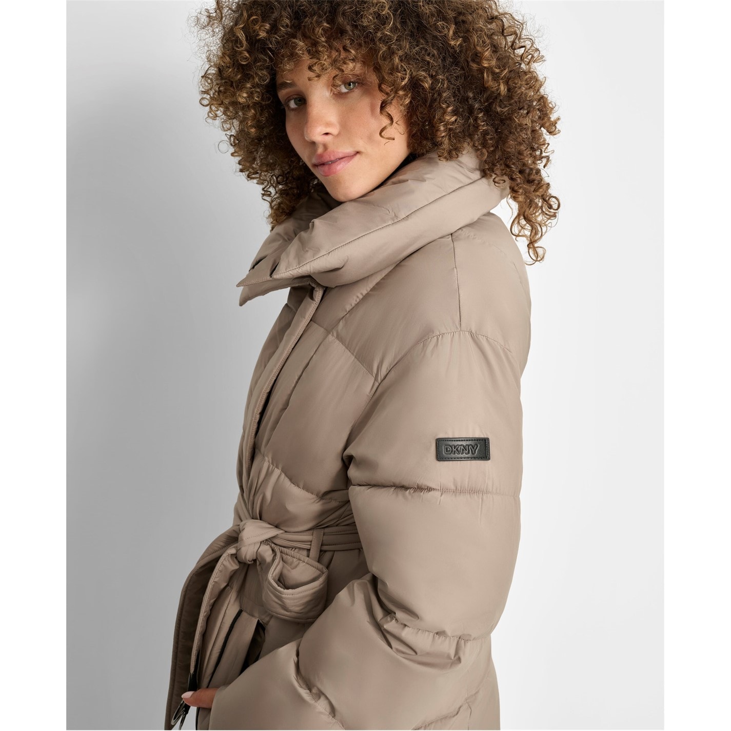 DKNY | Belted Puffer Jacket | Long Puffer Jackets | FRASERS