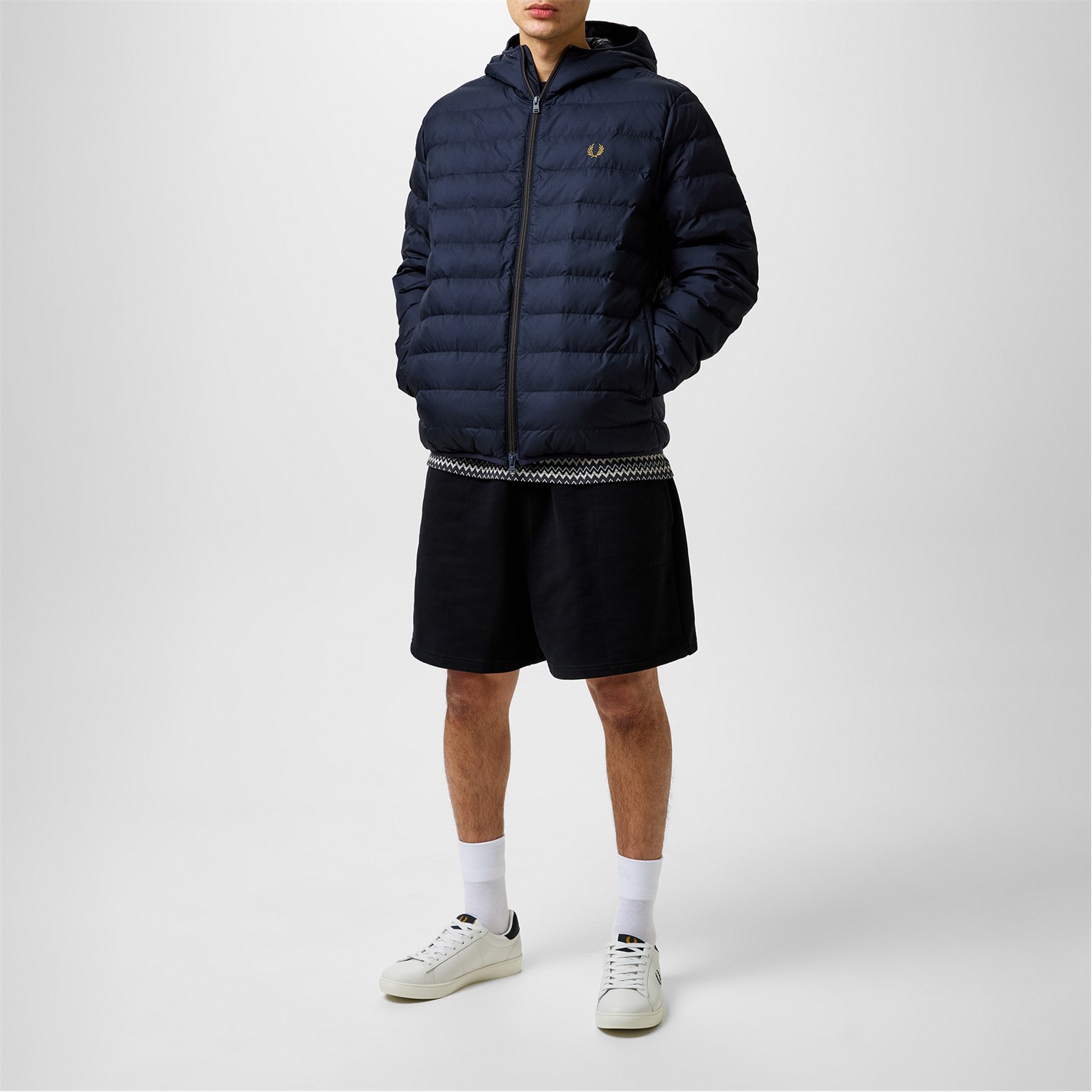 Fred Perry | Hooded Insulated Jacket | Navy 608 | FRASERS