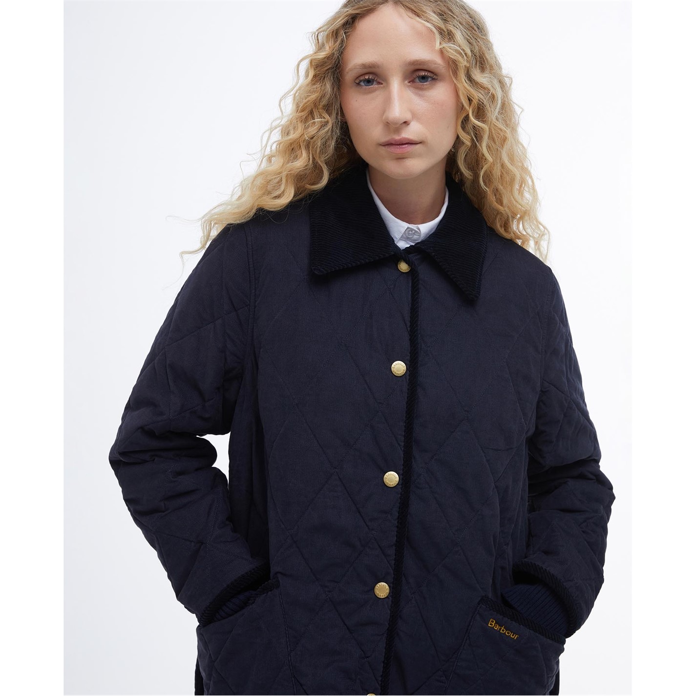 Barbour | Cornelia Quilted Jacket | Navy/Tartan | FRASERS
