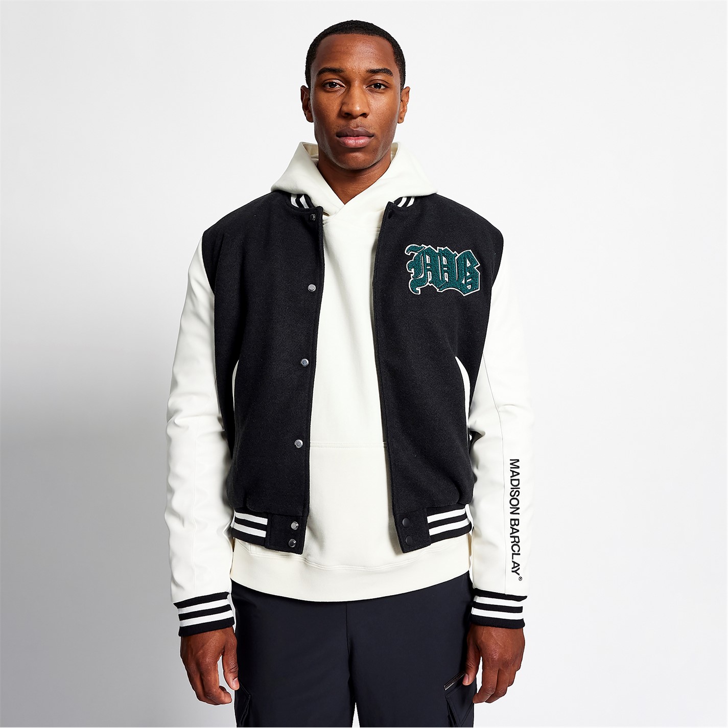 Madison Barclay | Lincoln Baseball Wool Jacket | Black | FRASERS