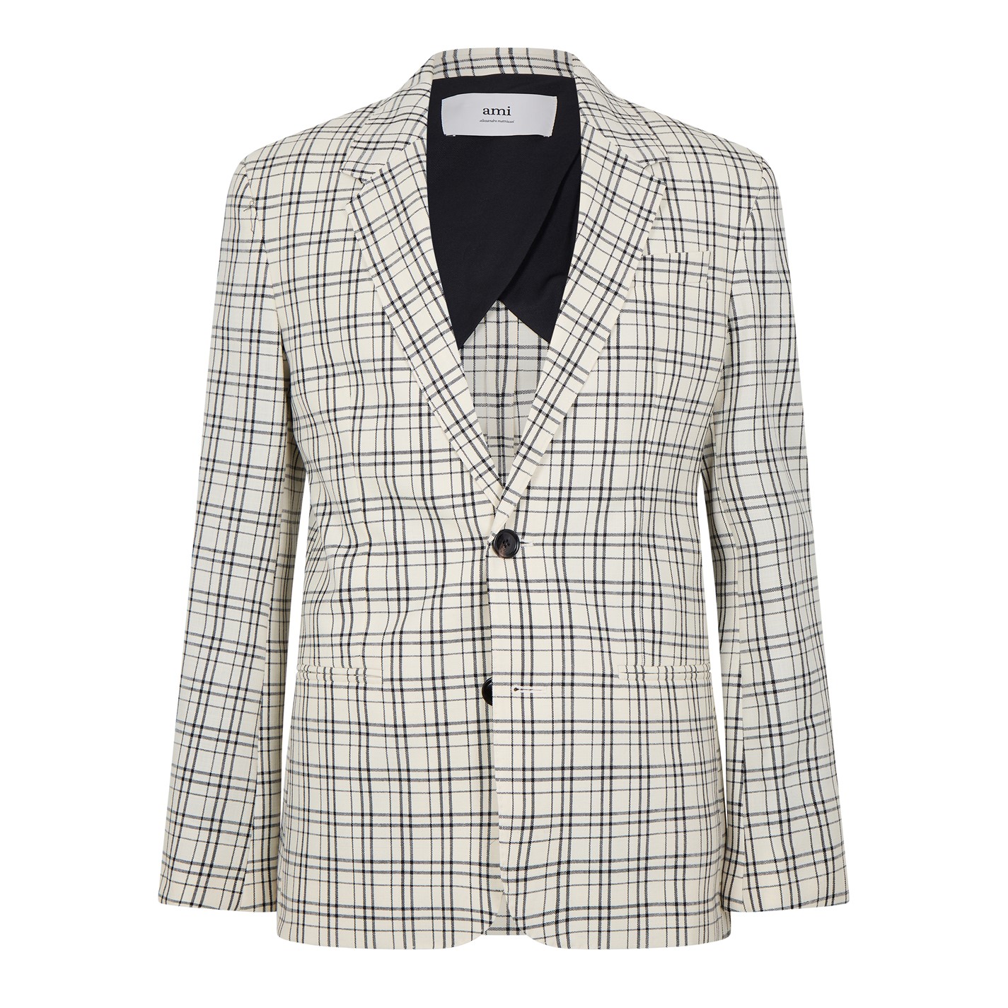 AMI PARIS | Check Single Breasted Blazer | Crm/Blk | FRASERS