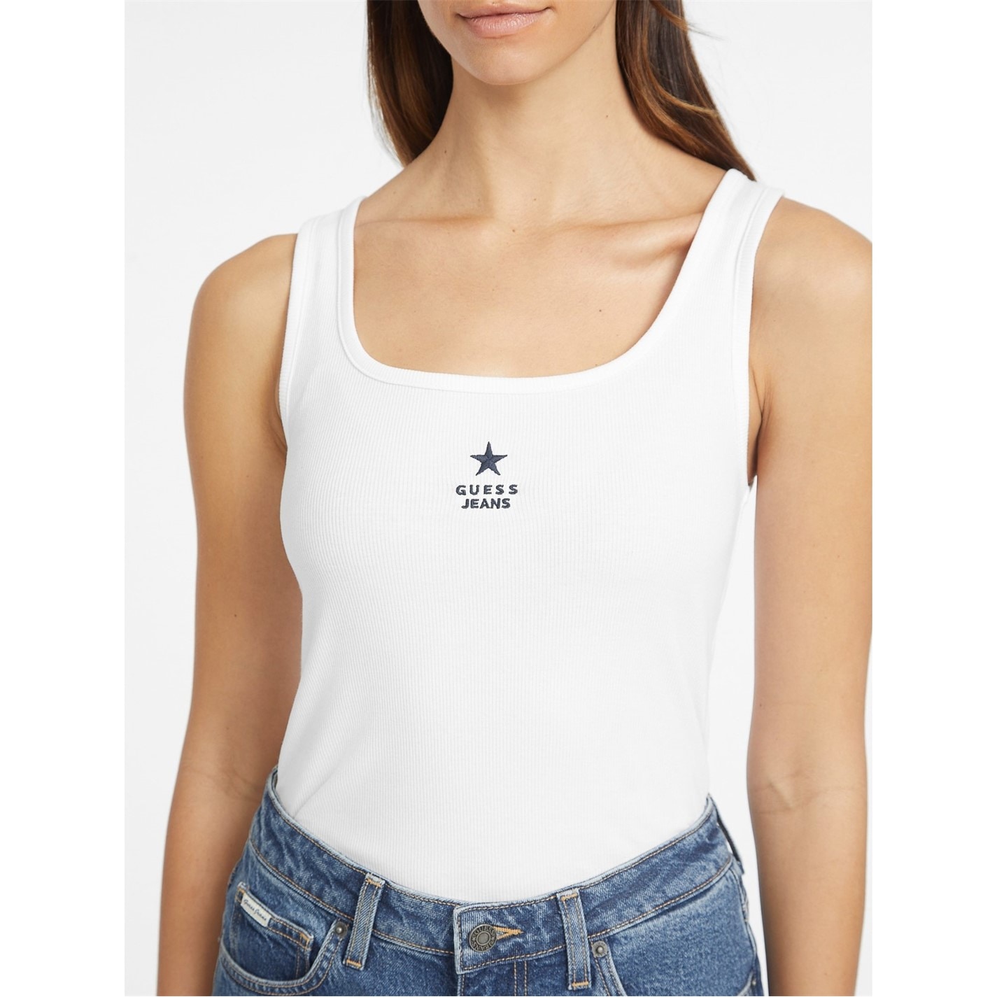 Guess | Embroidered Star Tank Top | Tank Tops | FRASERS