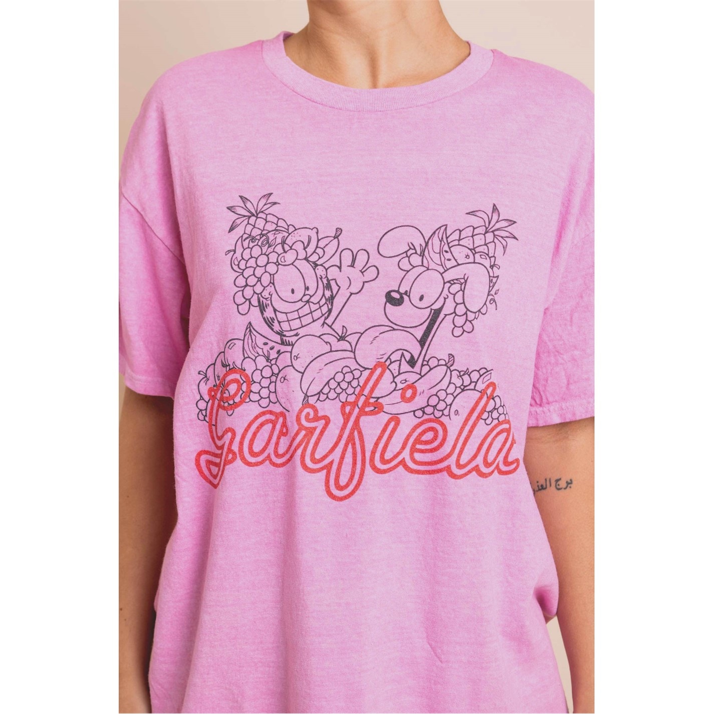 Daisy Street | Garfield T-Shirt | Washed Pink | FRASERS