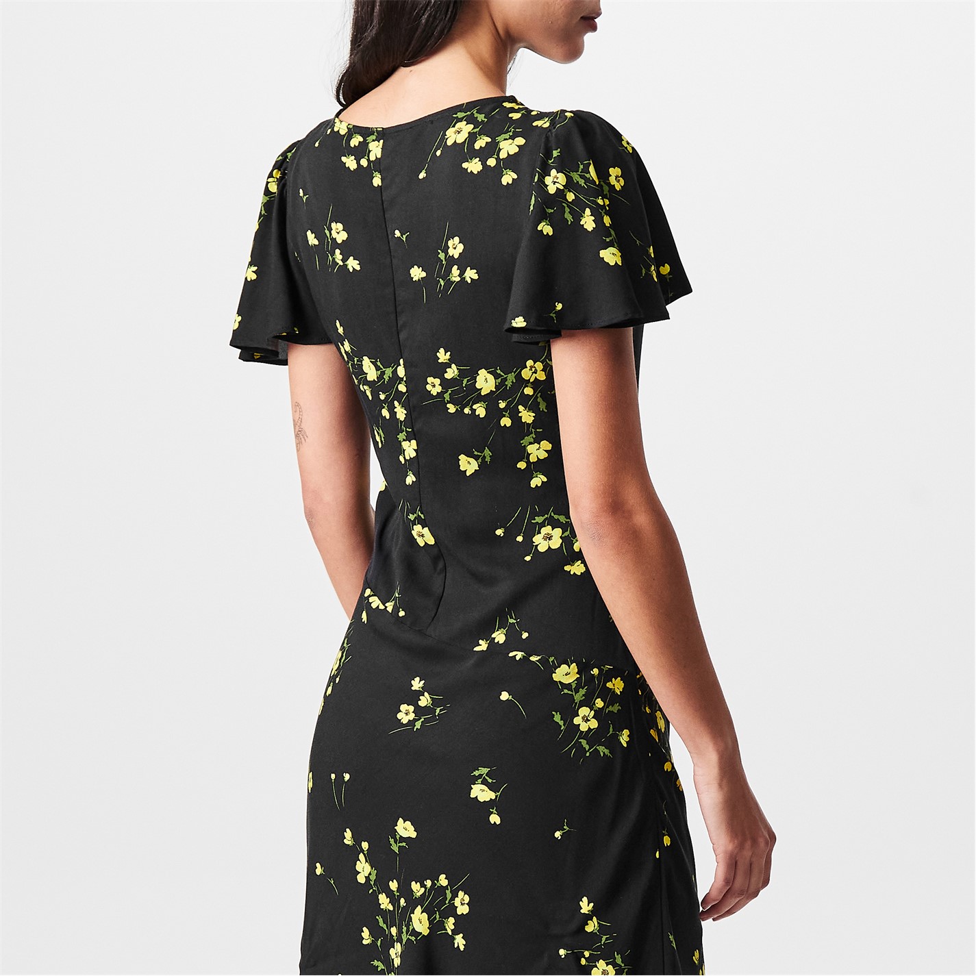 Nobodys Child | Floral Blake Wrap Midi Dress | Black | FRASERS