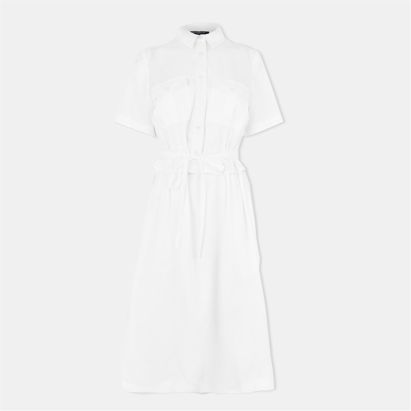 French Connection | Arielle Shirt Dress | 10-Linen White | FRASERS