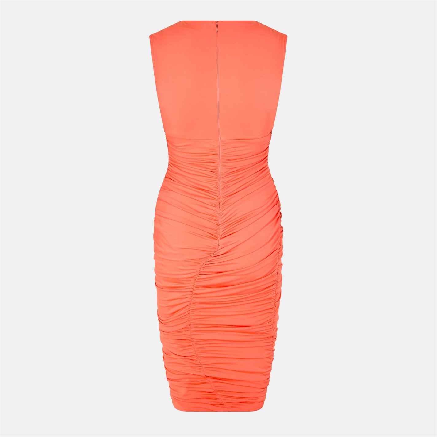 AX Paris | Peach Ruched Bodycon Midi Dress | Peach | FRASERS