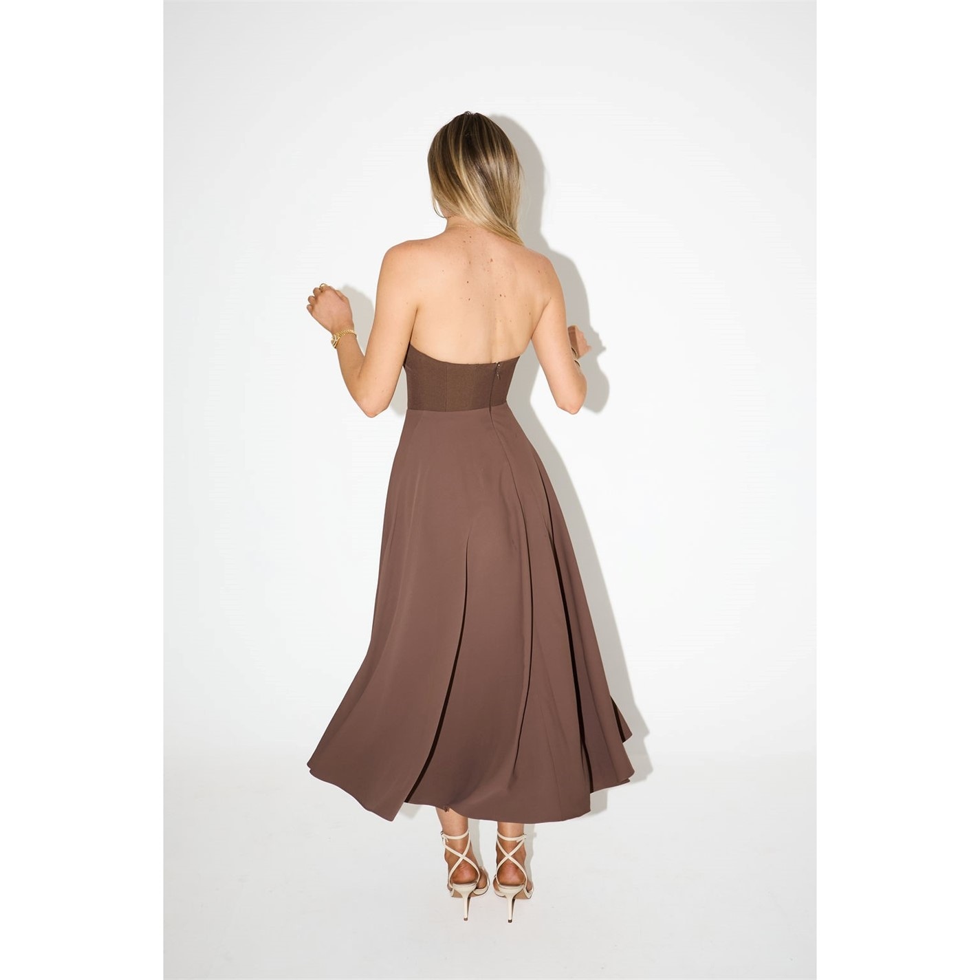 ODD MUSE | The Ultimate Muse Strapless Midi Dress | Chocolate | FRASERS