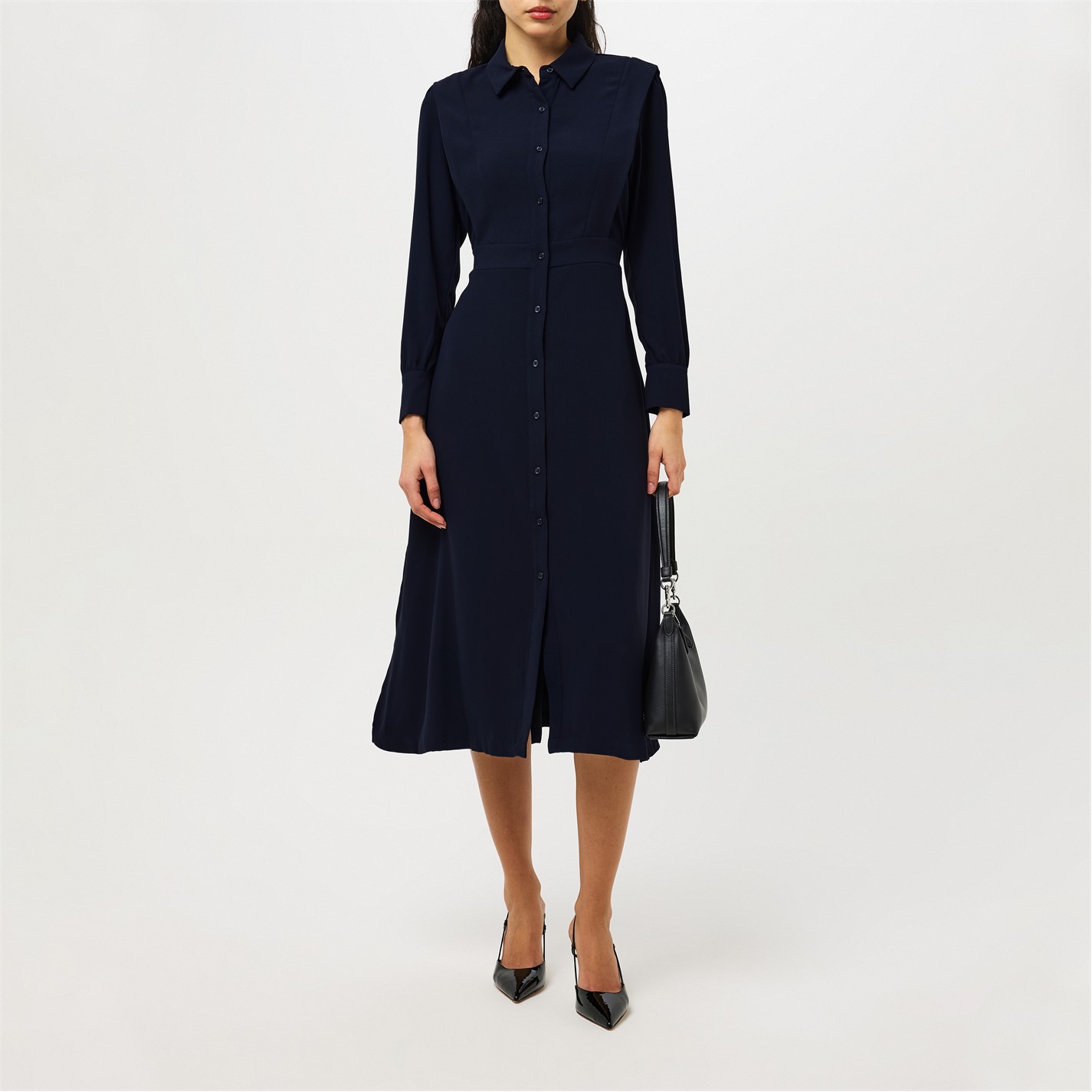 French Connection | Brina Crepe Button Down Maxi Dress | Marine | FRASERS