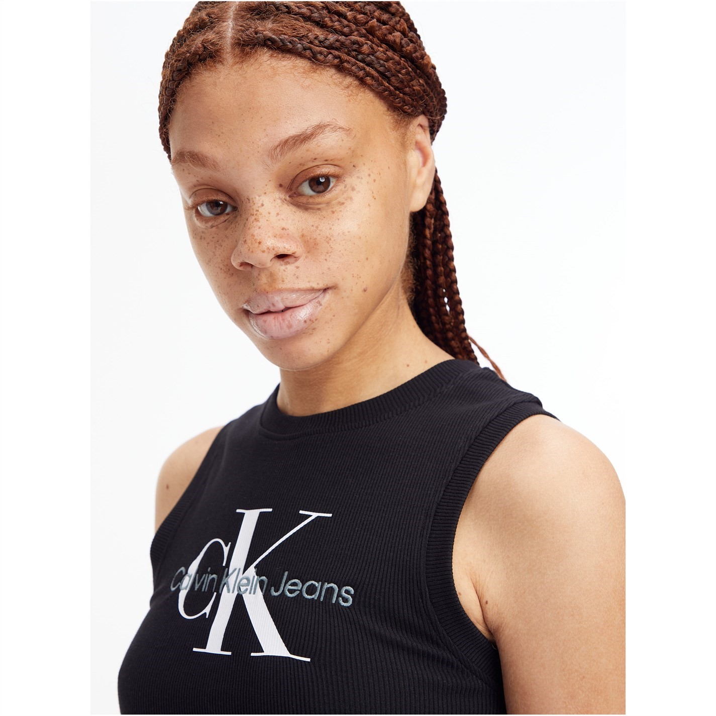 Calvin Klein Jeans | ARCHIVAL MONOLOGO RIB TANK TOP | Ck Black | House ...