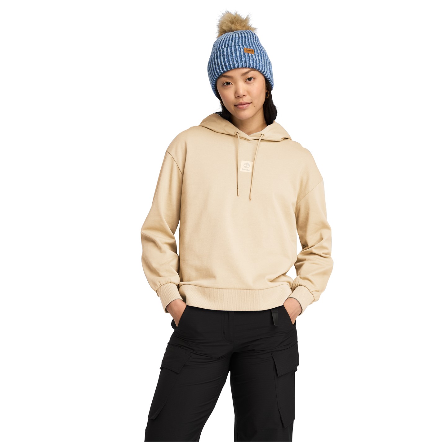 Timberland | Timberland Stack Logo Loop Back Hoodie Angora | Angora ...