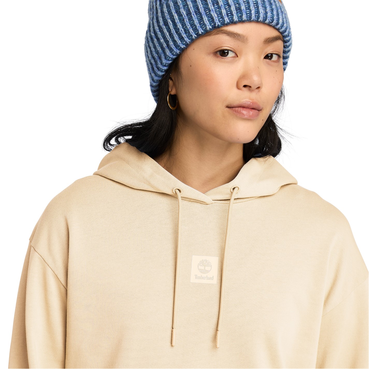 Timberland | Timberland Stack Logo Loop Back Hoodie Angora | Angora ...