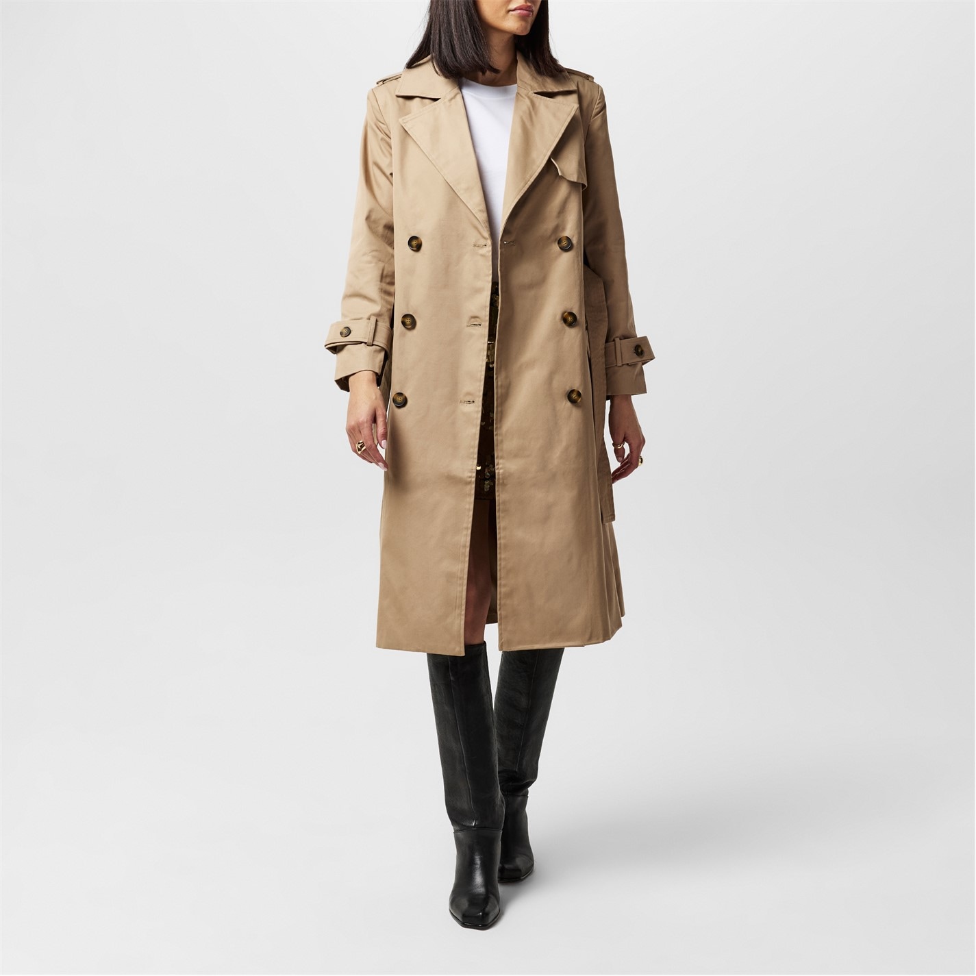 French Connection | Coco Twill Trench Coat | Autumn Camel | FRASERS
