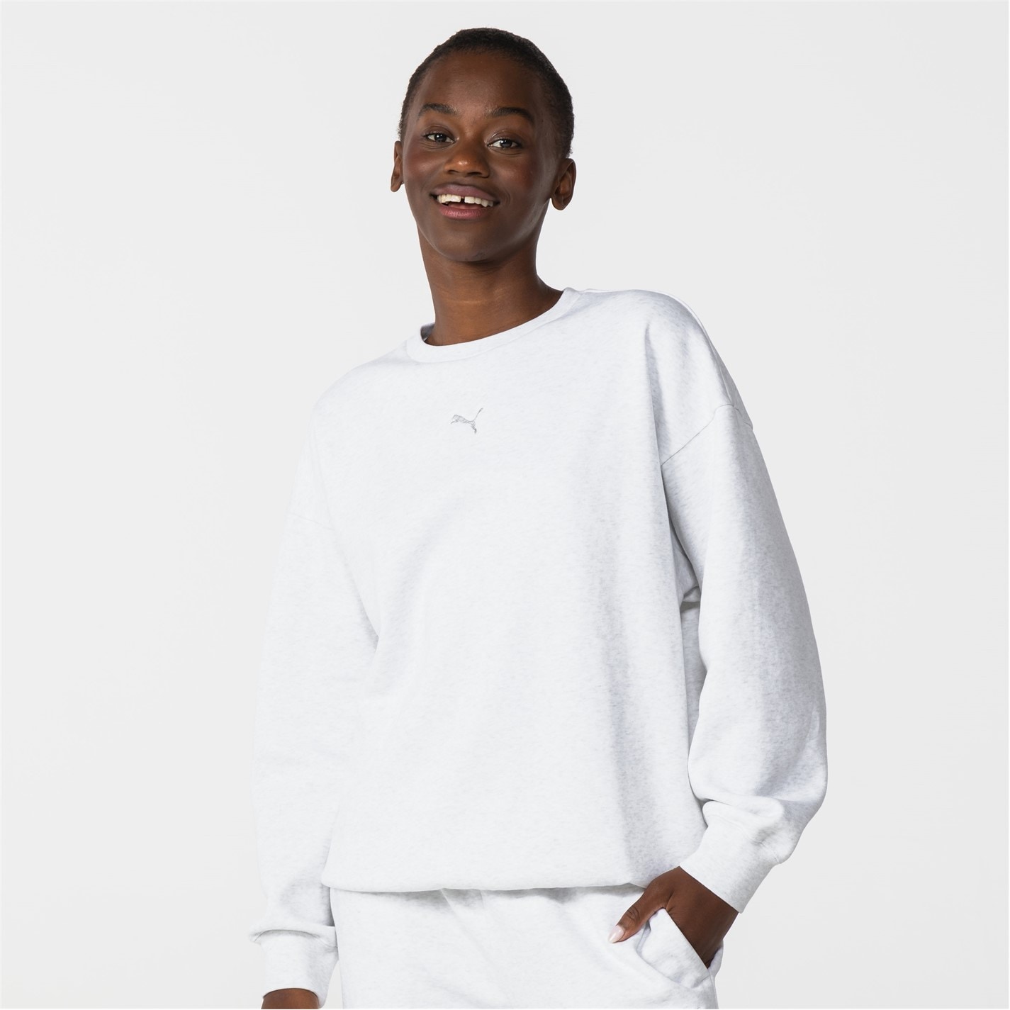 Puma | Ess Oversized Crew Fl Sweatshirt Womens | Crew Sweaters | FRASERS