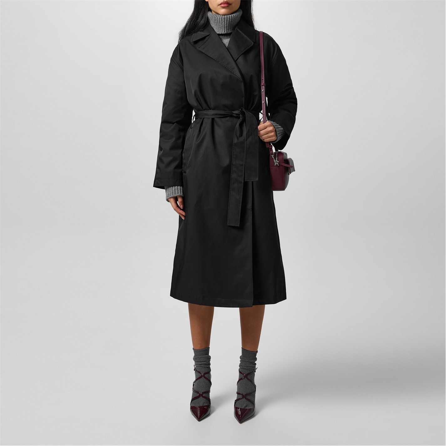 Calvin Klein | LS COTTON TRENCH COAT | Black Archroma | FRASERS