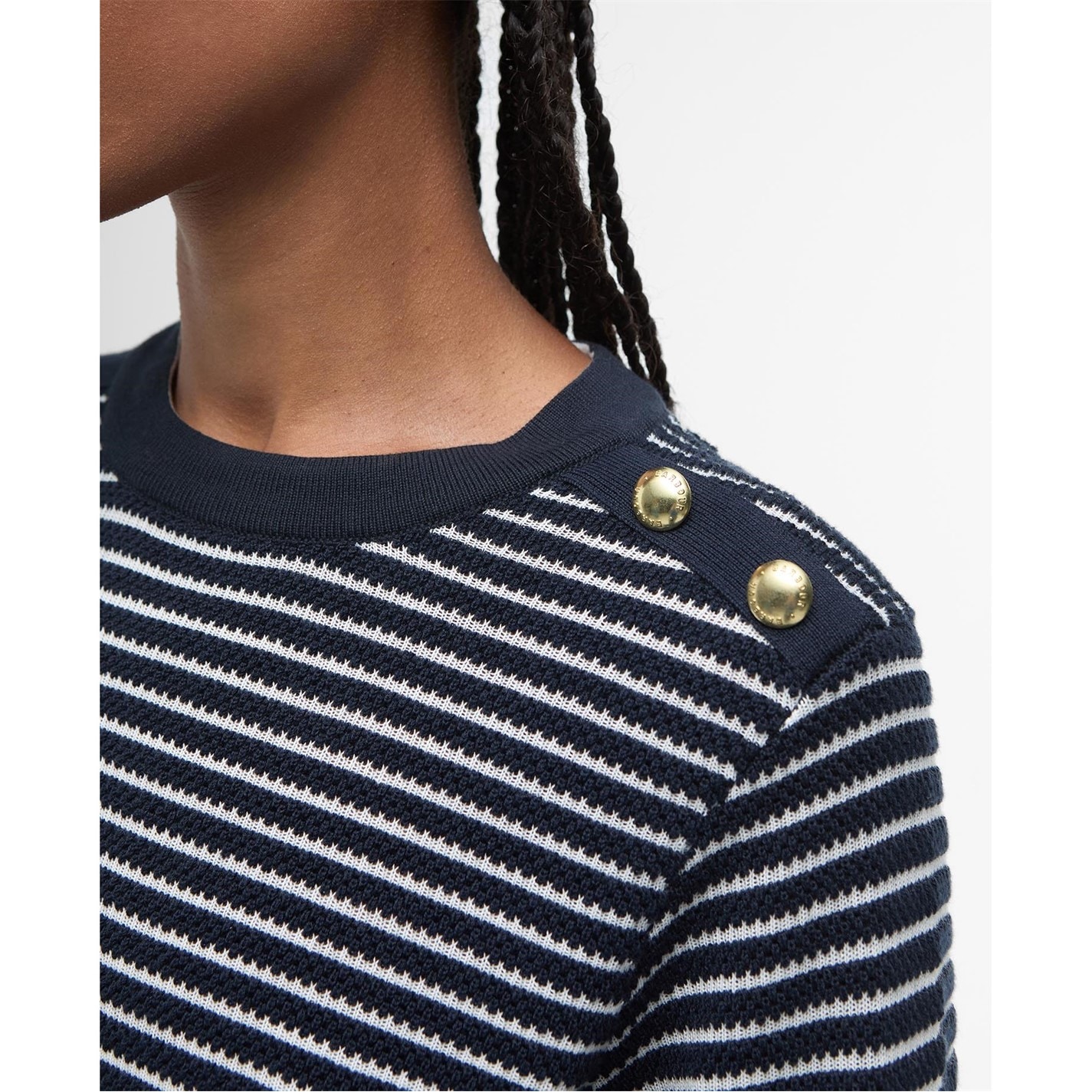 Barbour | Macy Striped Crew Neck Jumper | Dark Navy Strp | FRASERS