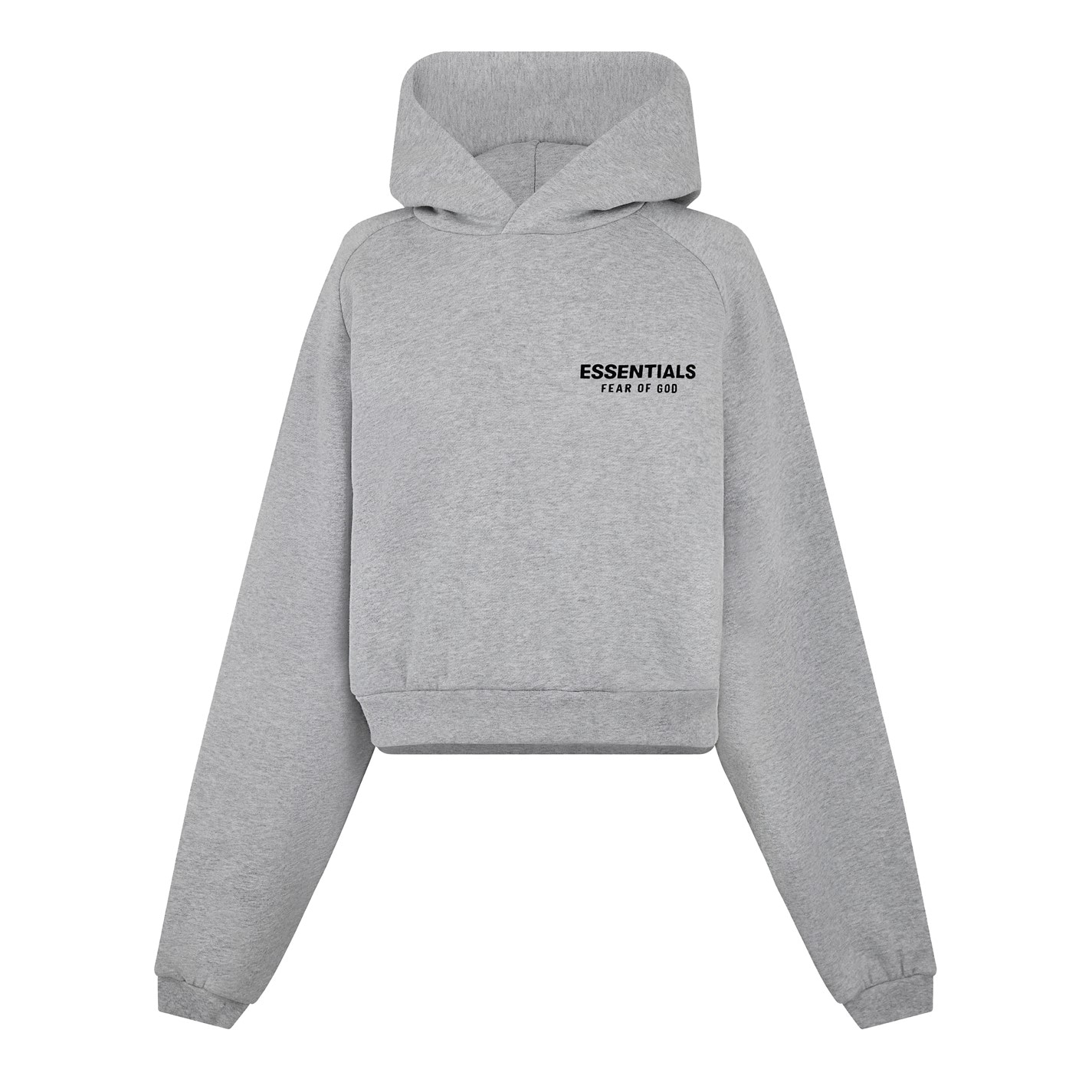 FEAR OF GOD ESSENTIALS | Back Logo Over The Head Hoodie | Cropped ...