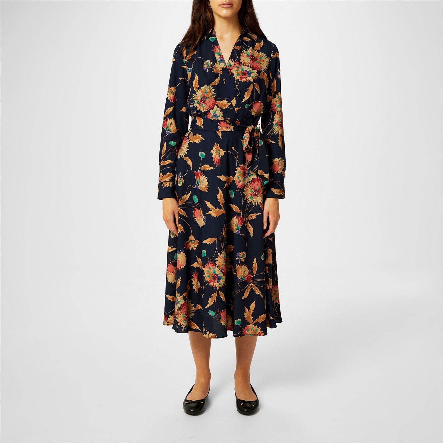 Lauren by Ralph Lauren | Rowella Dress | Navy/Tan/Multi | FRASERS