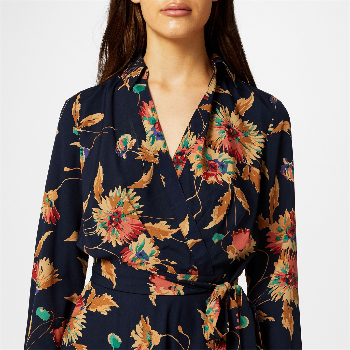 Lauren by Ralph Lauren | Rowella Dress | Navy/Tan/Multi | FRASERS