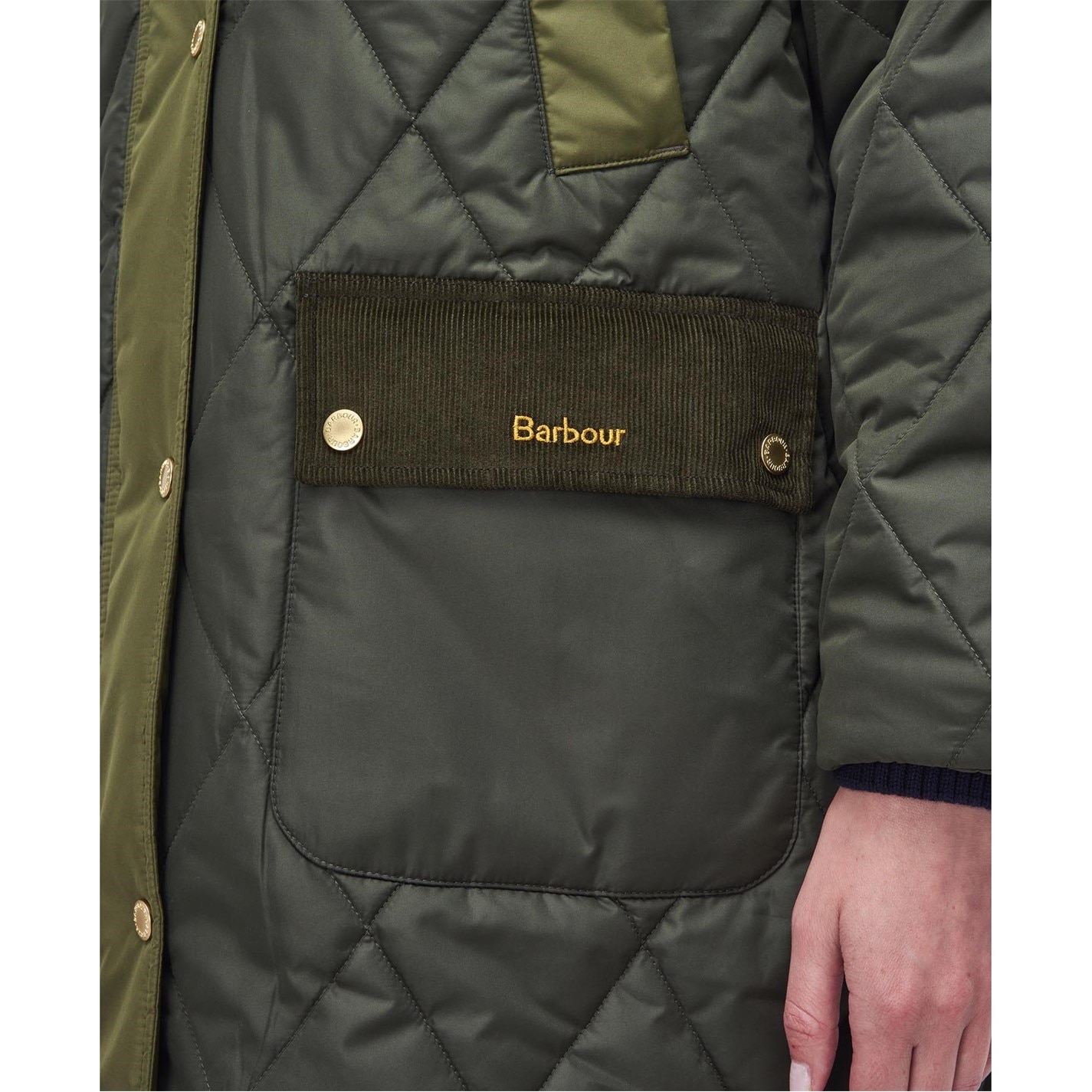Barbour | Cookston Longline Quilted Jacket | Olive/Ancient | FRASERS