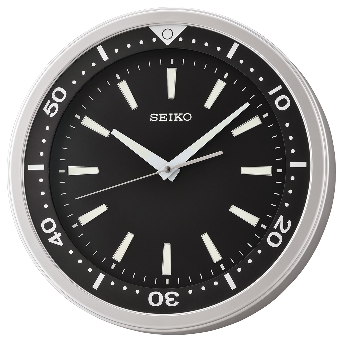 Seiko Clocks | Seiko Wall Clock | Silver/Black | FRASERS